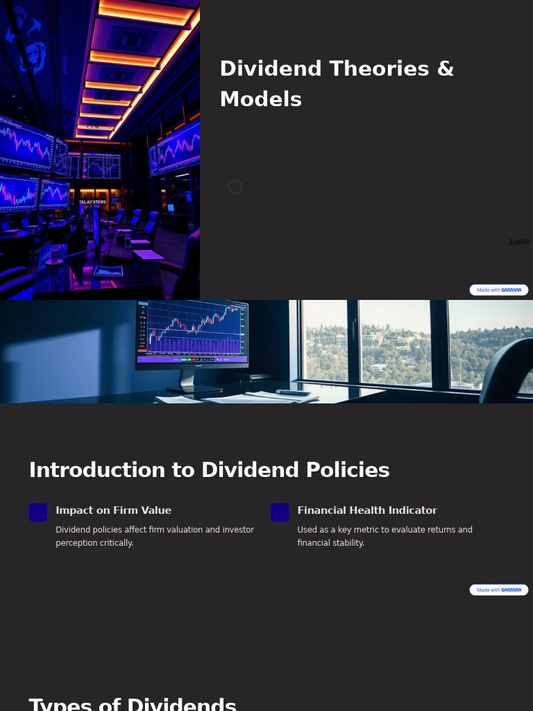Dividend Theories and Models | PDF | Dividend | Money