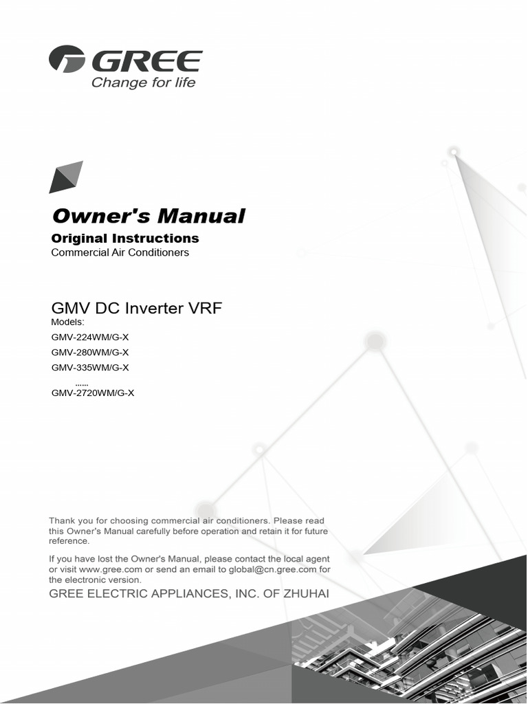 Gree Commercial AC Owner's Manual | PDF | Air Conditioning | Pipe ...