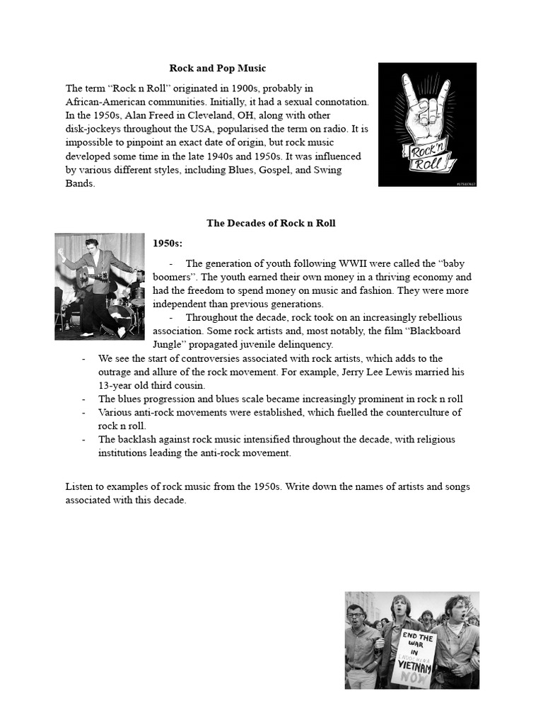 1950s Rock and Pop Music Overview | PDF | Rock Music | Rock And Roll