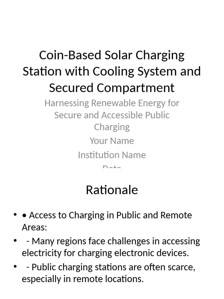 Coin Based Solar Charging Station | PDF