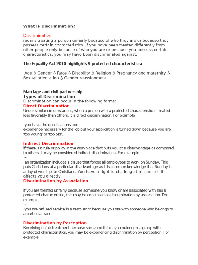 What Is Discrimination | PDF | Discrimination | Disparate Impact