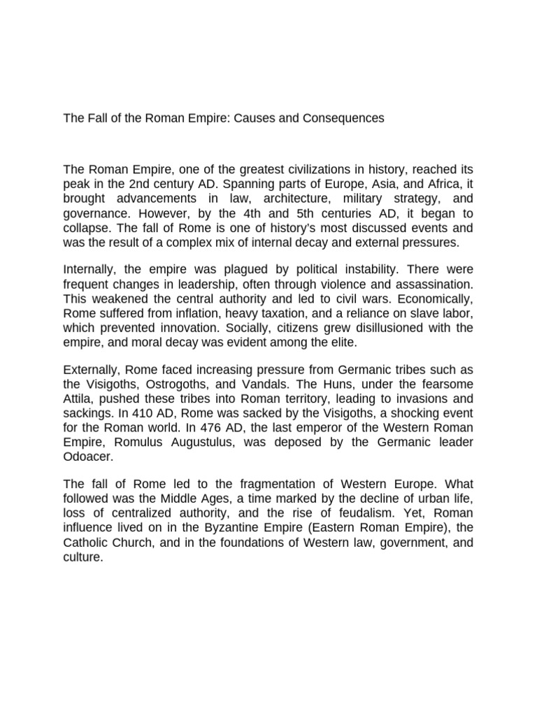 The Fall of The Roman Empire | PDF