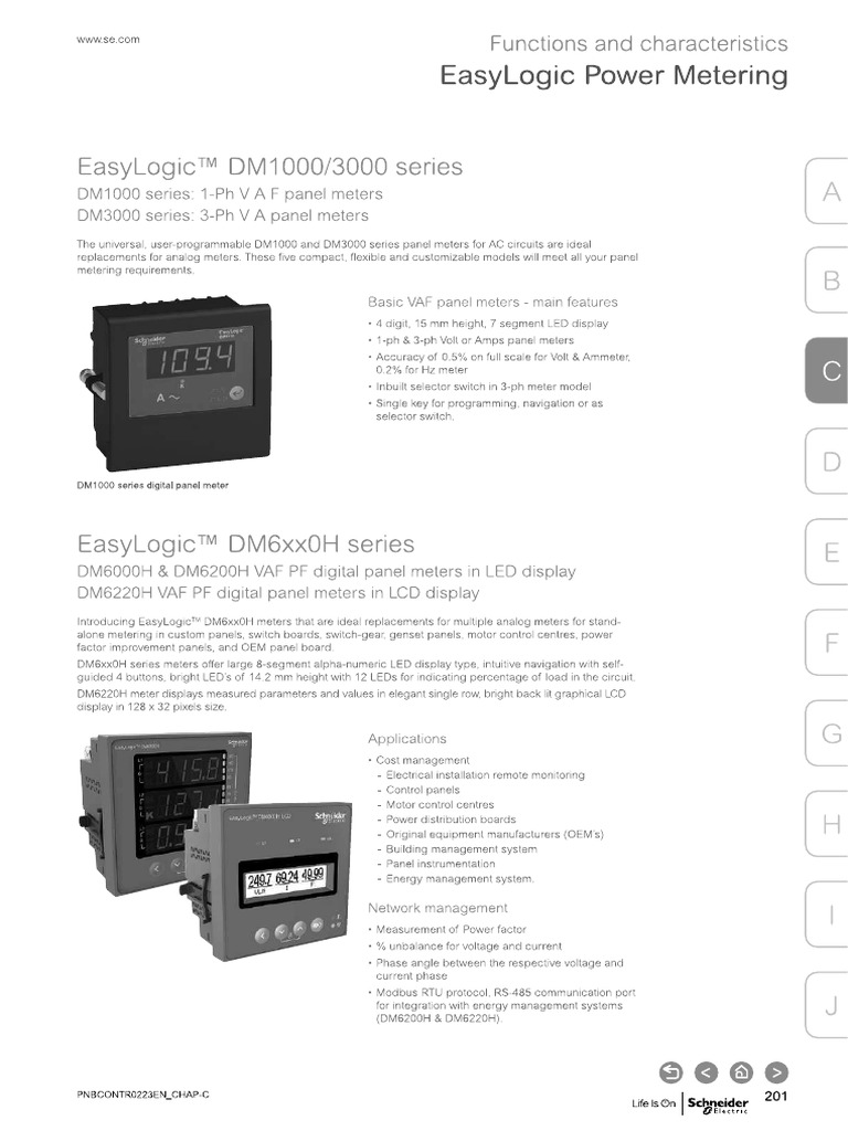 schneider dm1000 meter datasheet | PDF