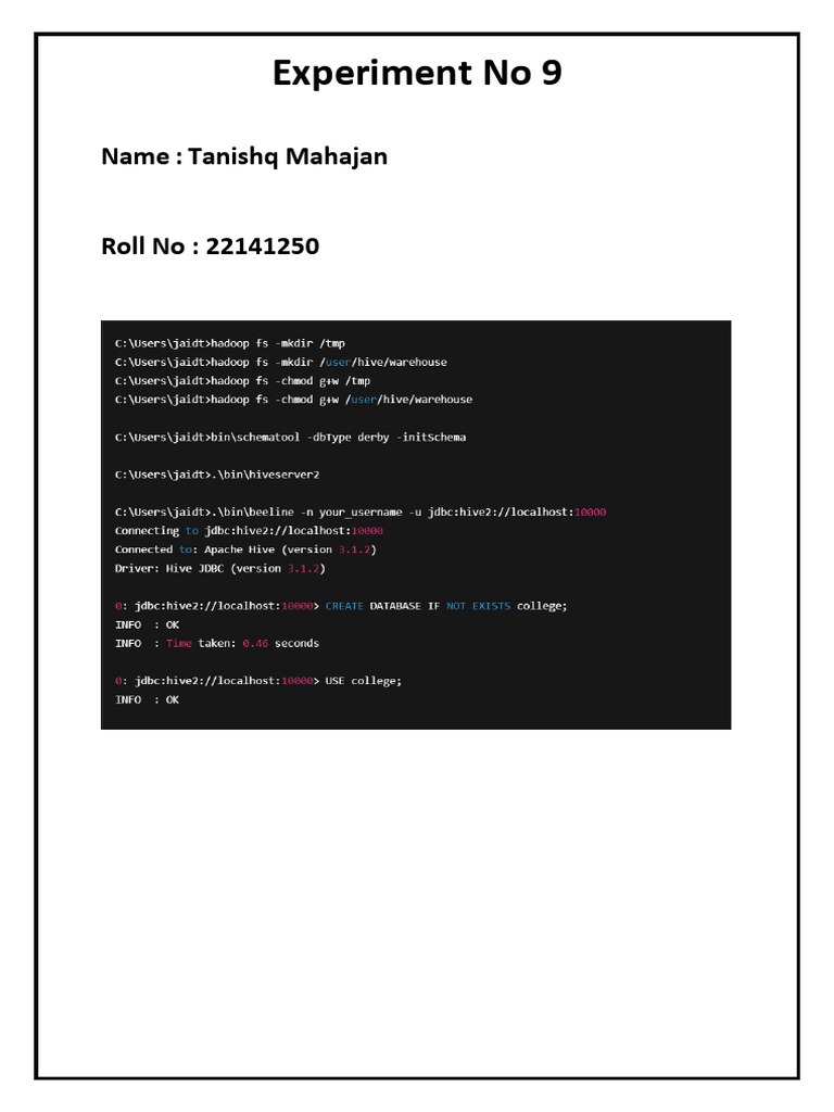 Experiment No 9 BDA | PDF