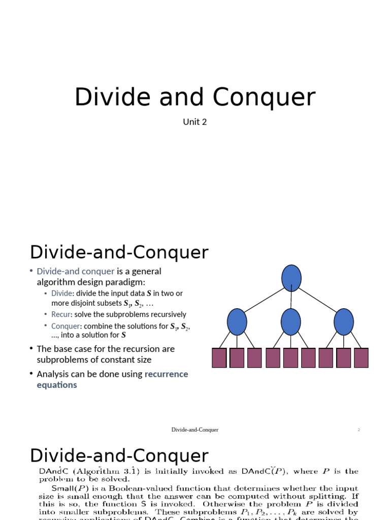 Unit 2 Divide and Conquer | PDF | Applied Mathematics | Theoretical Computer Science