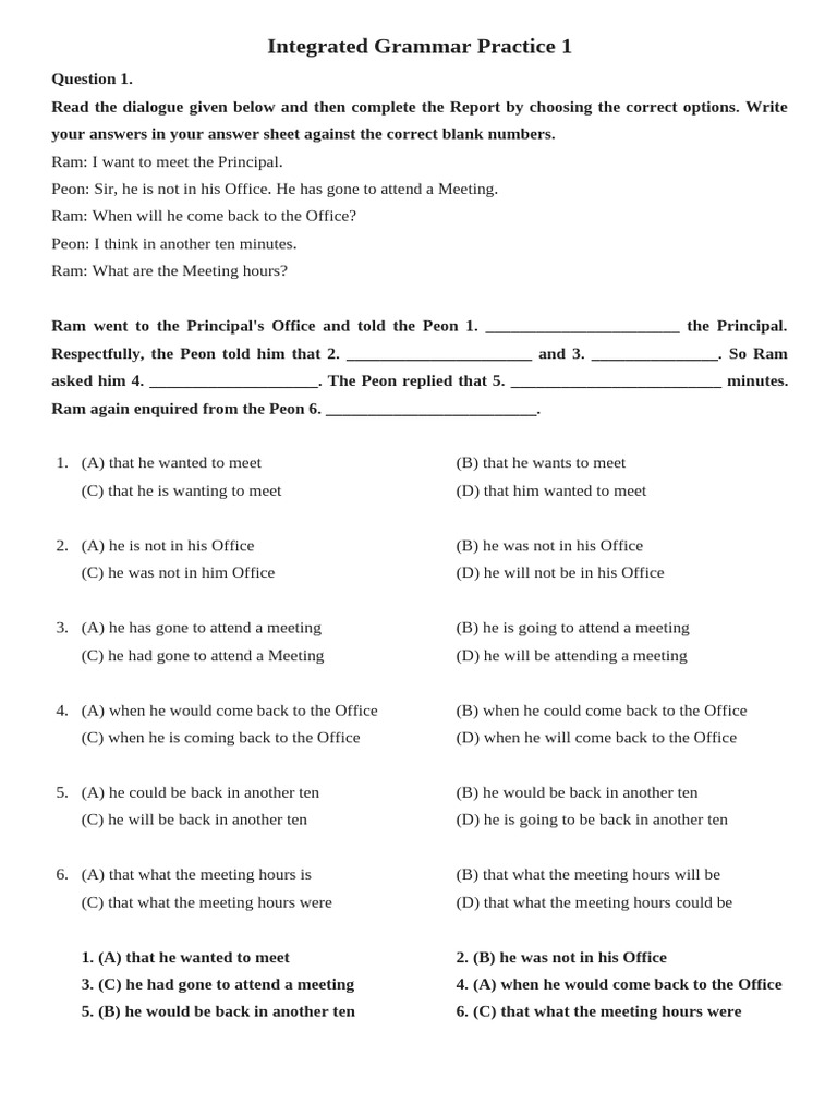 Integrated Grammar Practice 1 | PDF | Malaria | Mosquito