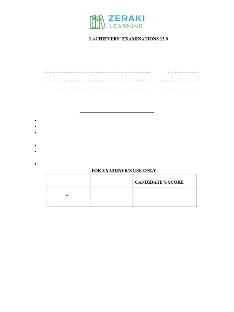 Zeraki Chemistry Exam Paper 2024 | PDF | Ester | Chemical Reactions