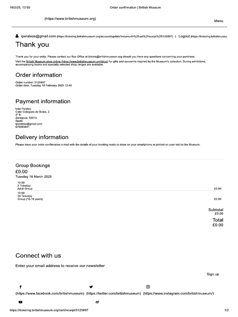 British Museum Tickets | PDF