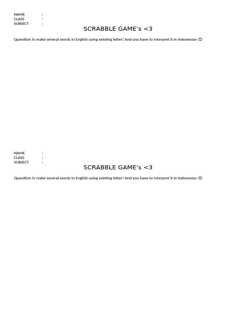 Scrabble | PDF