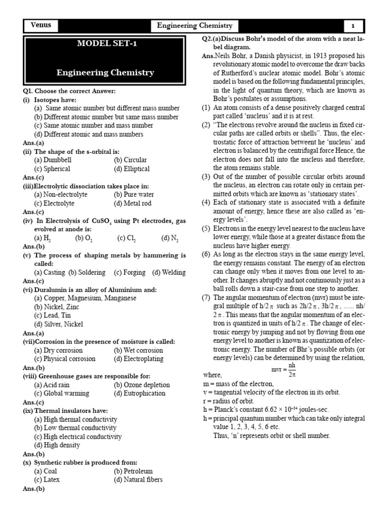 Engineering Chemistry (Jharkhand) Model Set-1 | PDF | Polystyrene ...