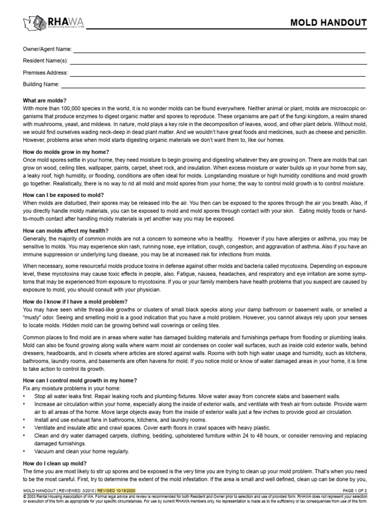 Mold Awareness and Control Guide | PDF | Mold | Mycotoxin