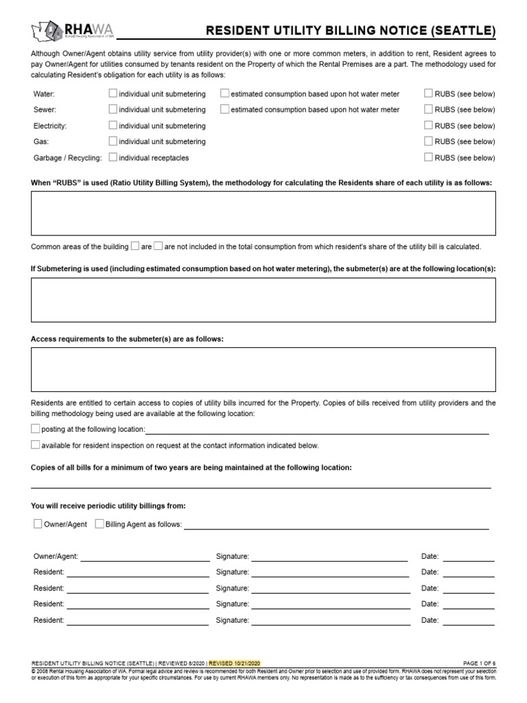 Form-Resident-Utility-Billing-Notice - Multi Family | PDF | Leasehold ...