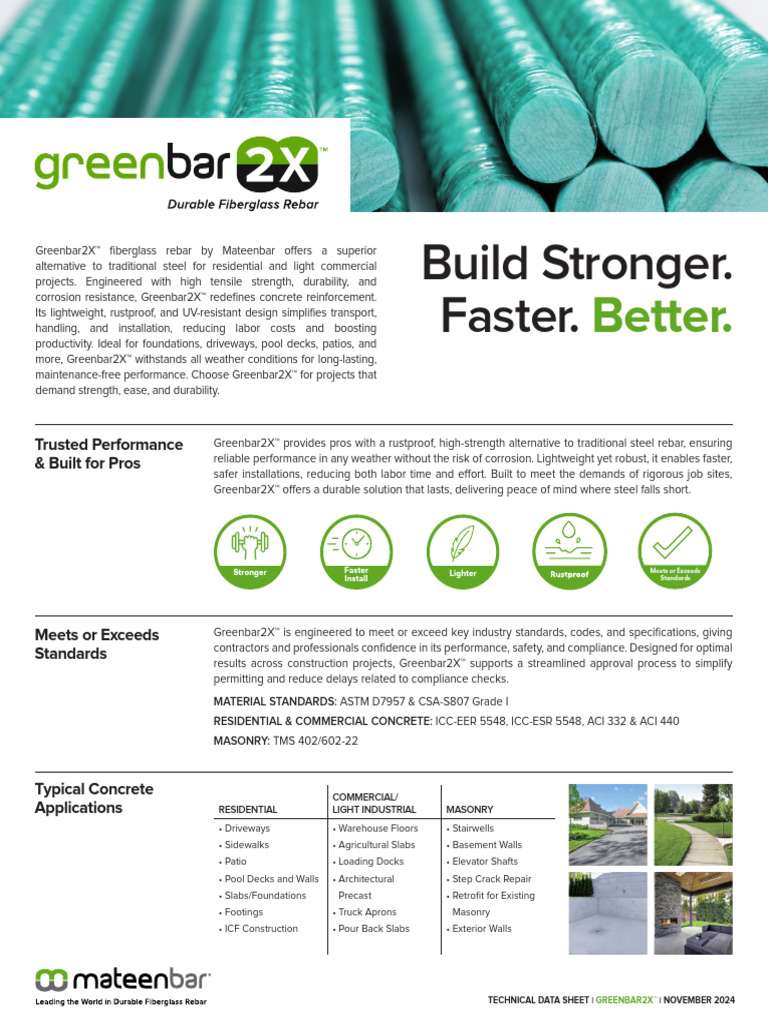 Greenbar2X Brochure 2 Pager Nov 11 2024 | PDF | Concrete | Mechanical ...