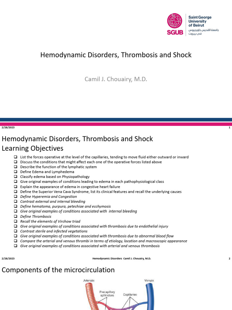 Hemodynamic Disorders and Thrombosis Insights | PDF | Thrombus | Edema