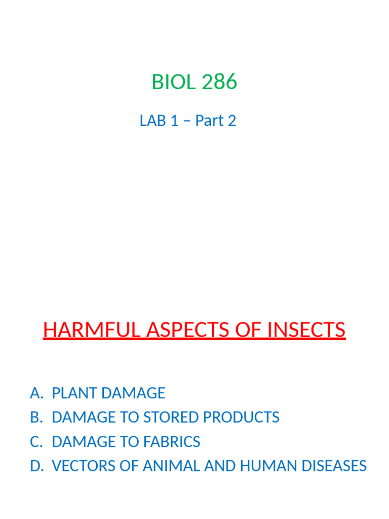 BIOL 286 LAB 1 Part 2 | PDF | Mosquito | Insects