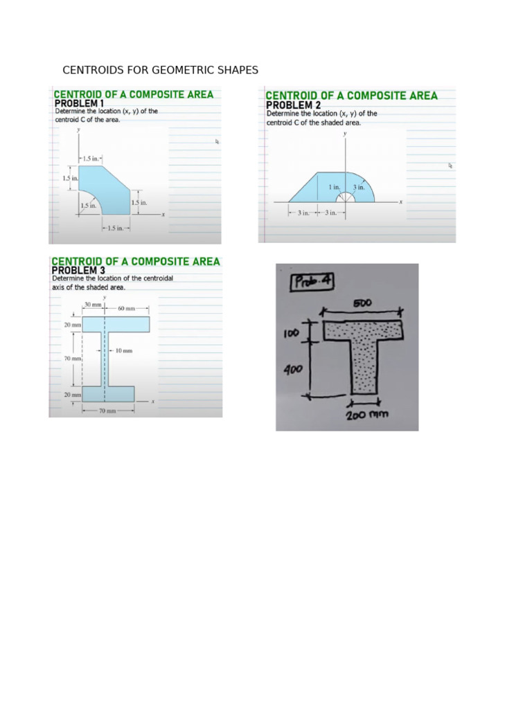 Centroids For Geometric Shapes | PDF