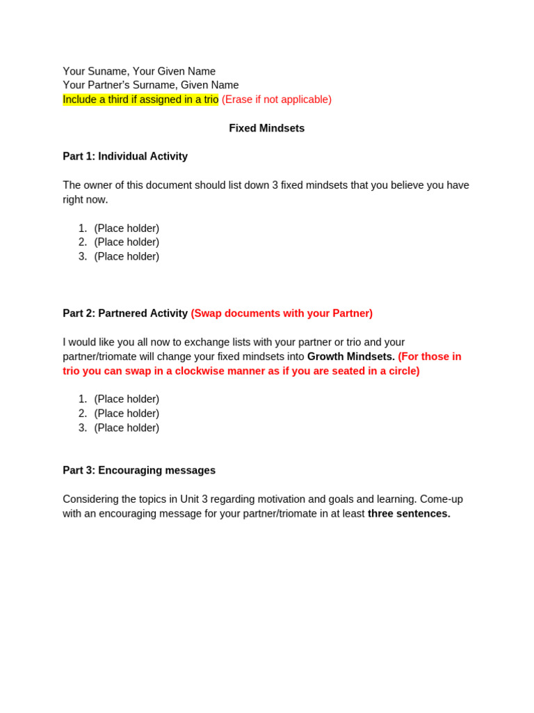 Fixed Mindsets (Online Version) | PDF