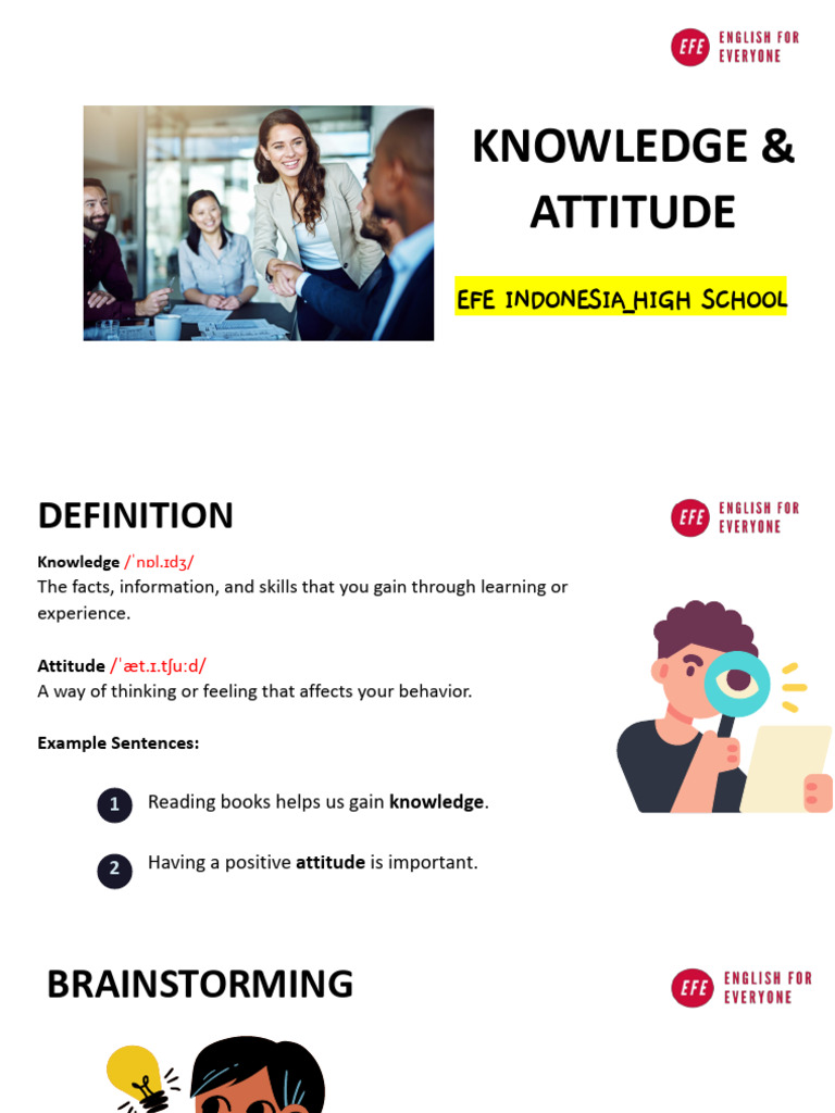HS - Knowledge and Attitude (24-04-2025) | PDF | Vocabulary | Knowledge
