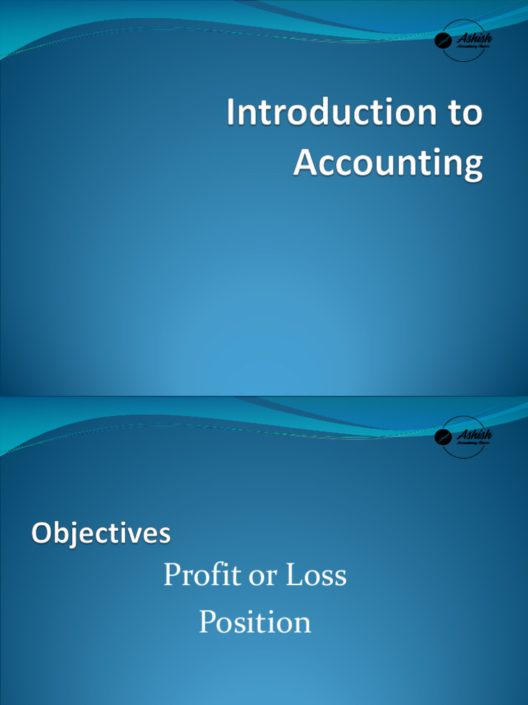 1-Introduction to Accounting | PDF | Bookkeeping | Financial Accounting