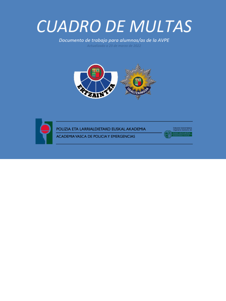 cuadro de multas actualizado | PDF | Licencia de conducir | Peatonal