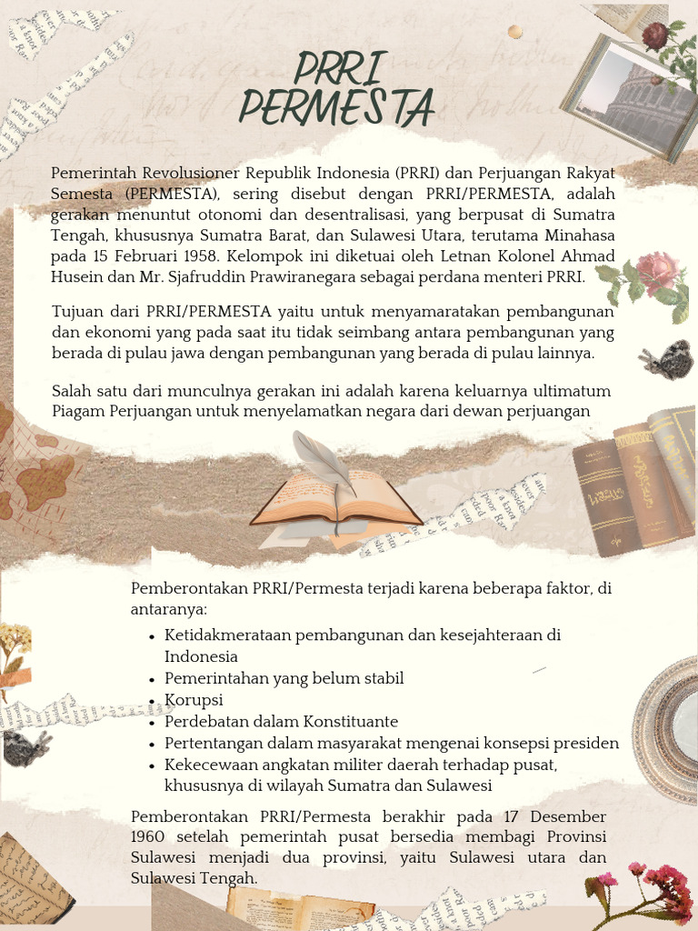 PRRI/PERMESTA: Sejarah dan Tujuan | PDF