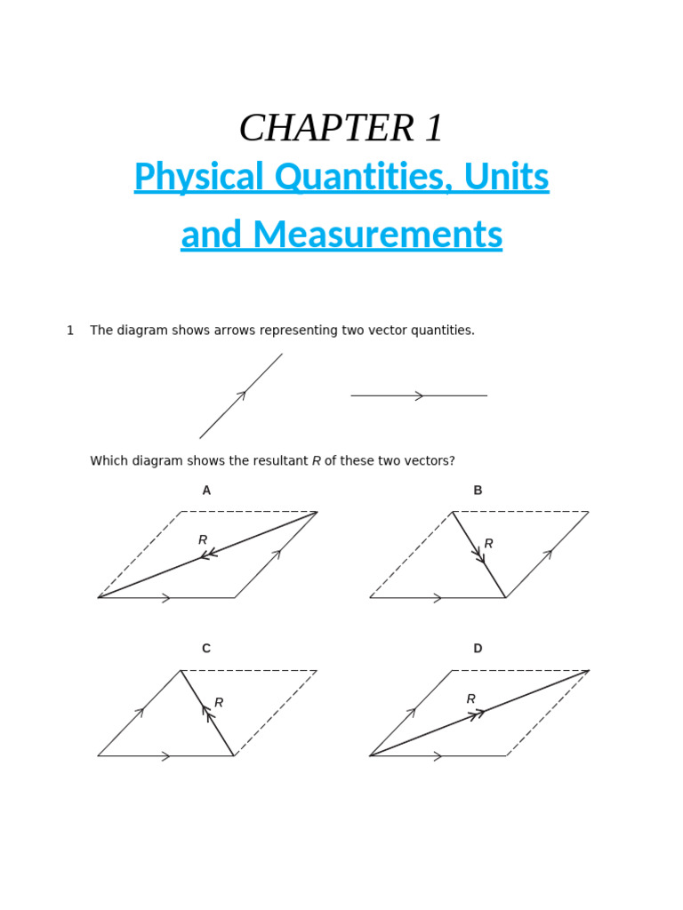 1 Physical - Quantities Units Measurements General - Physics Cie - Olevel - Physics1 | PDF ...