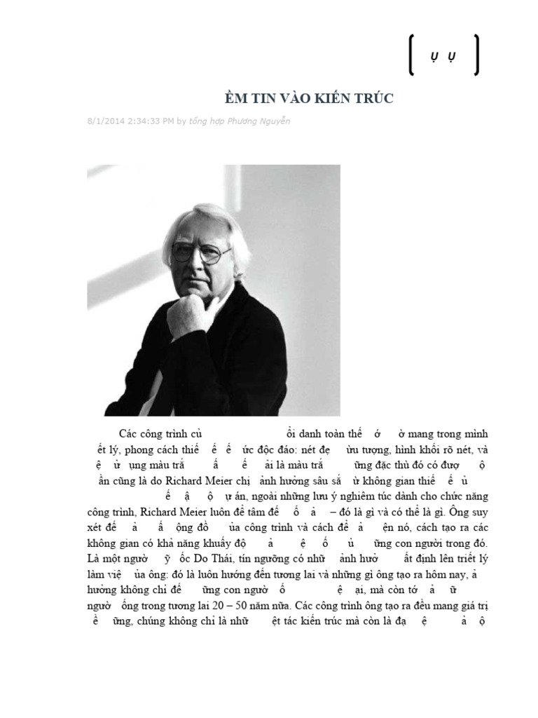 Richard Meier Niềm Tin Vào Kiến Trúc | PDF