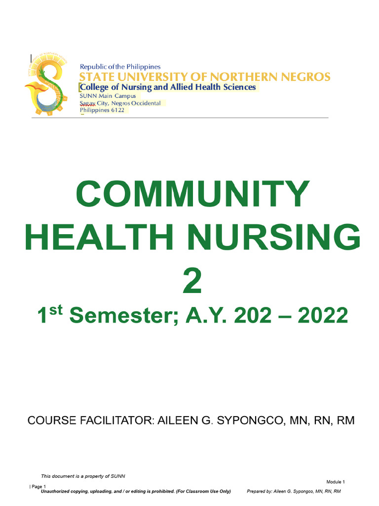 CHN2 Endterm Reviewer | PDF | Nursing | Health Care