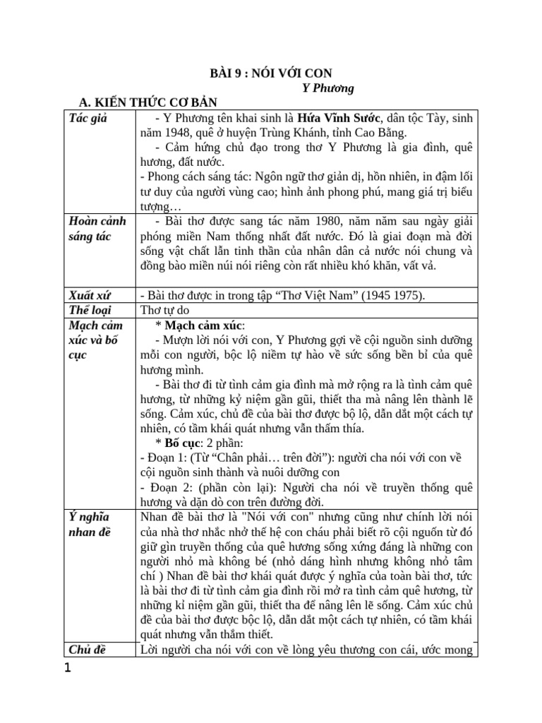 BÀI 9 Nói V I Con | PDF