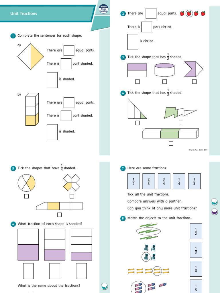 Lesson 1 Unit Fractions 2019 | PDF | Mathematics | Elementary Mathematics