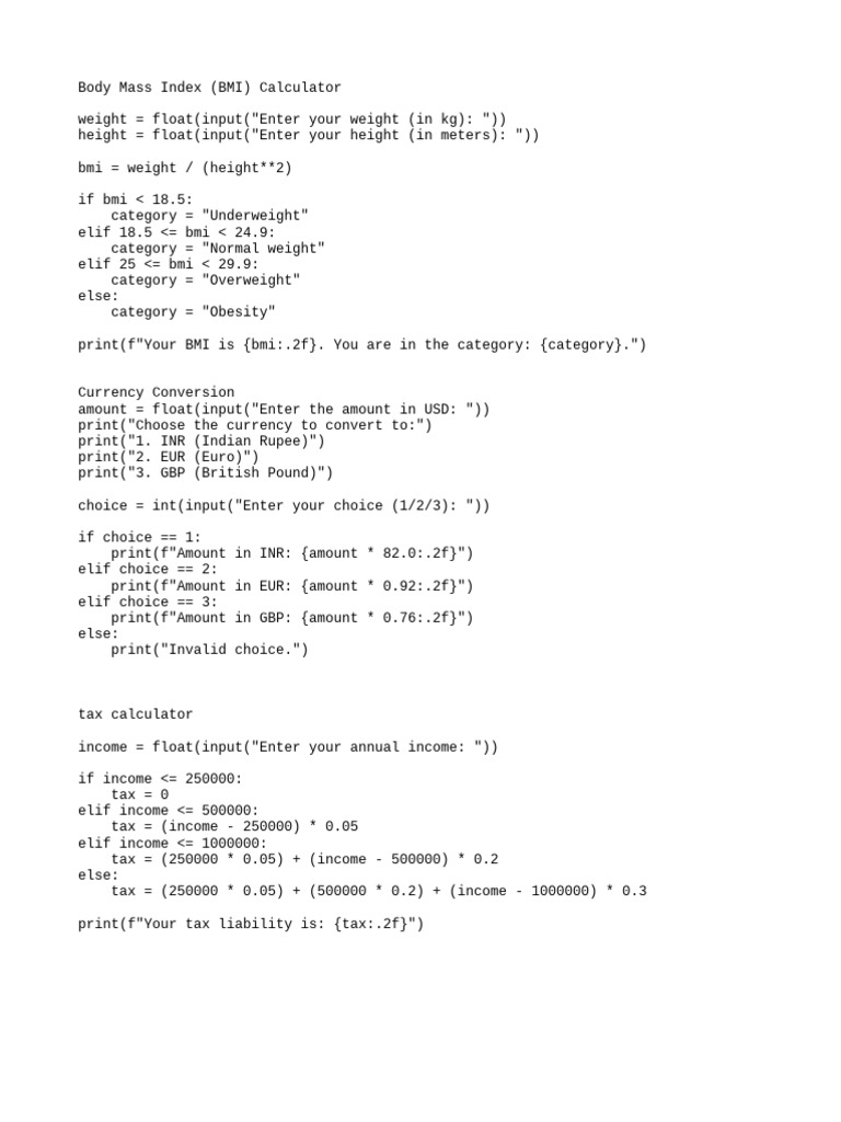 Body Mass Index (BMI) Calculator | PDF | Body Mass Index