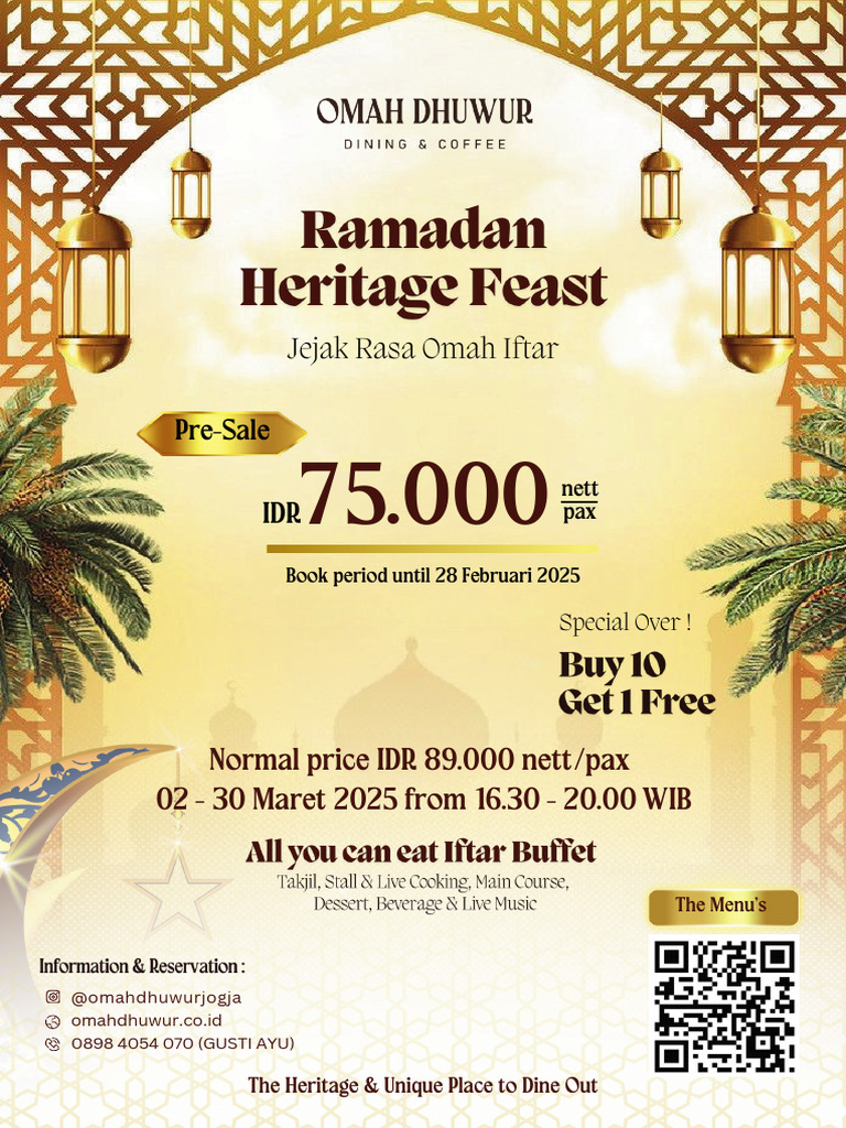 Omah Dhuwur Iftar Package 2025 | PDF | Cuisine | Foods