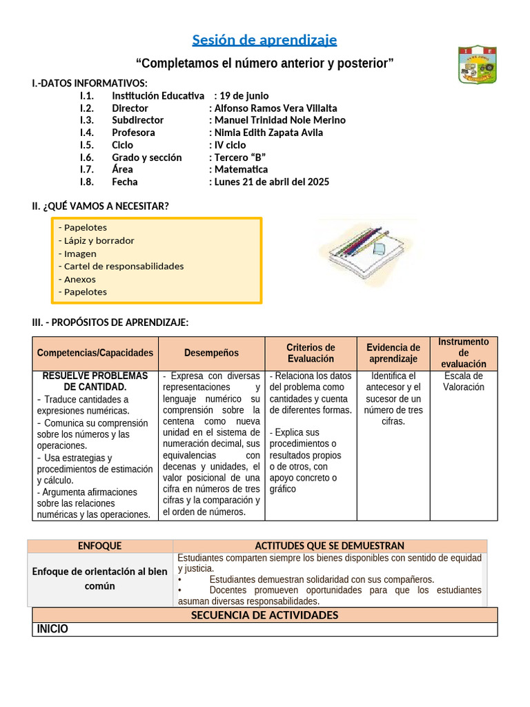 Sesión de Aprendizaje Me Bañe Tarde 12.00 Sali, Mamá Sacaba Copias ...