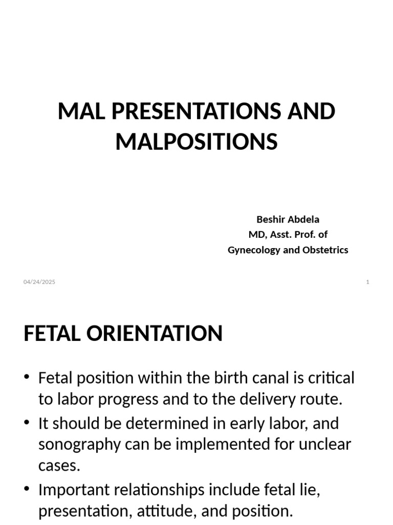 Mal Presentations | PDF | Childbirth | Motherhood