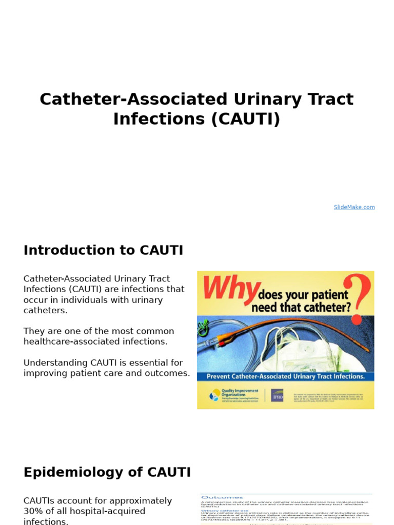 Catheter-Associated Urinary Tract Infections (CAUTI) | PDF | Urinary ...