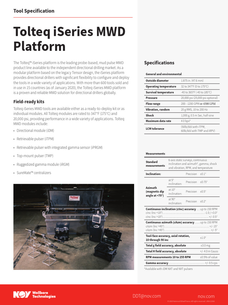 NOV MWD_15478 WBT_DDT_iSeries_Product_Line_SPST_WEB | PDF
