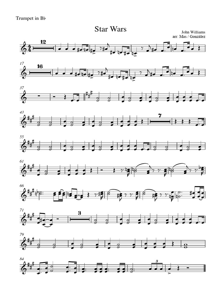Star Wars Trumpet Sheet Music | PDF