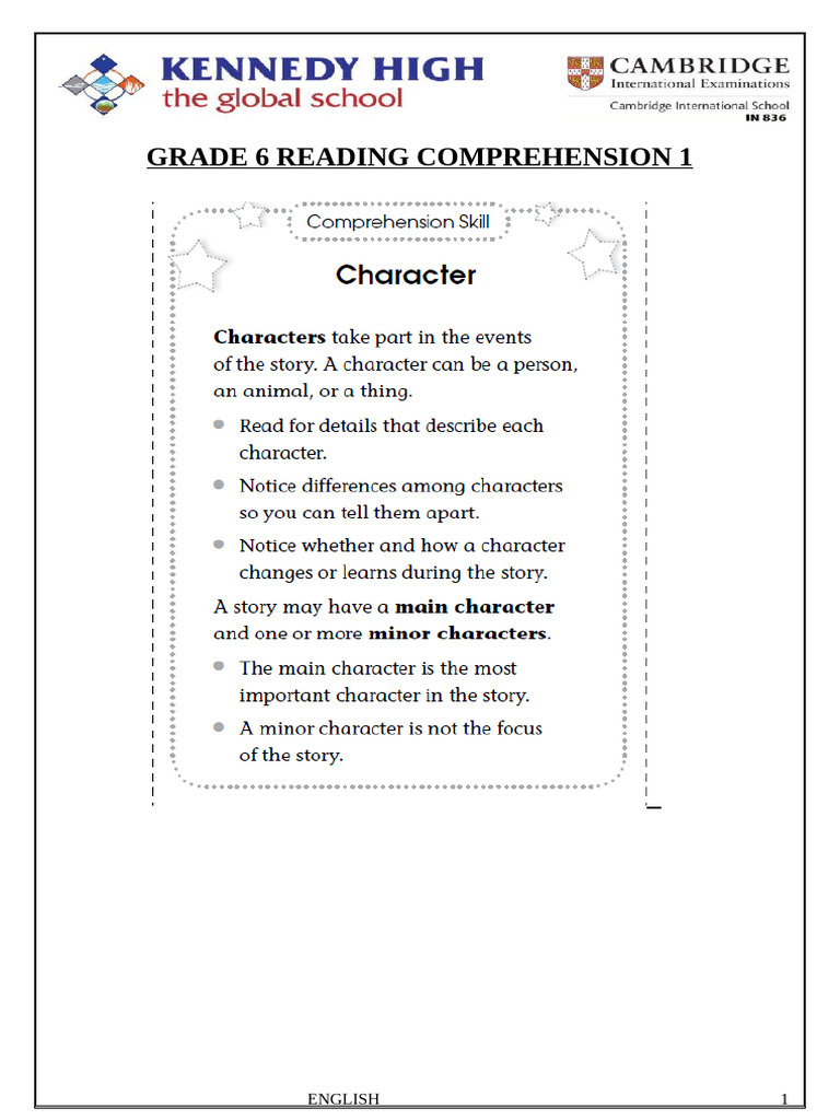 Grade 6 Reading Comprehension Test | PDF
