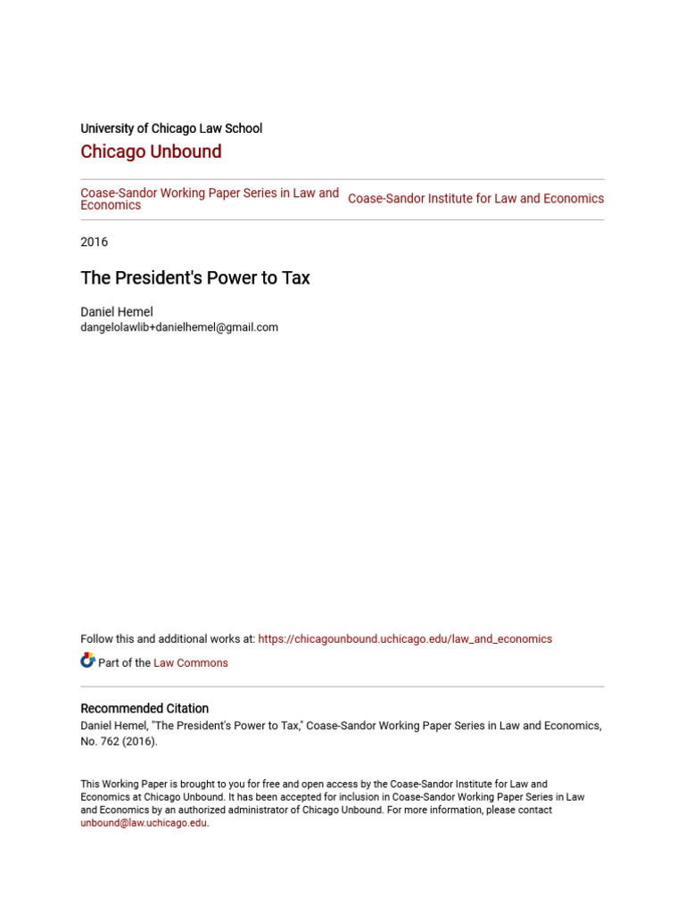 President's Tax Power Explained | PDF | Presidents Of The United States ...