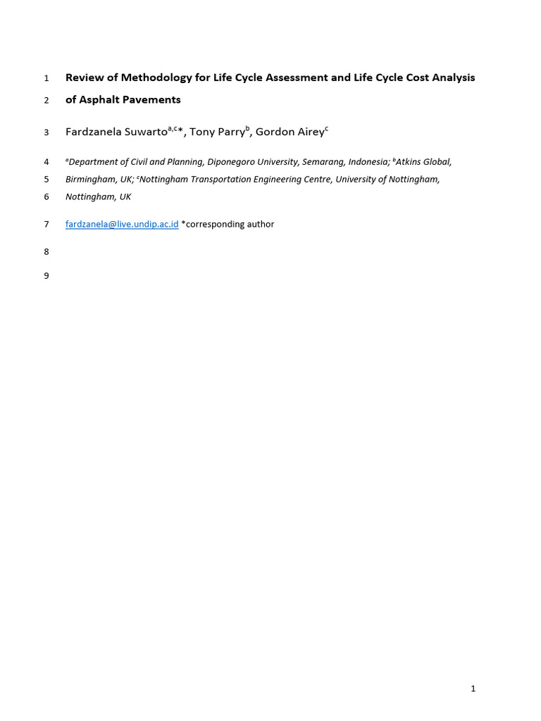 Suwarto LCA LCCA RMPD Author Final Version 2023 | PDF | Life Cycle ...