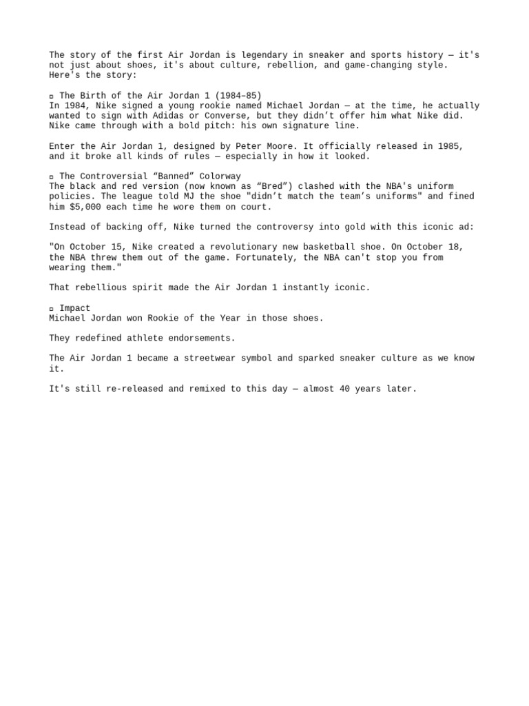 The Ultimate Story of Nike Air Jordan | PDF