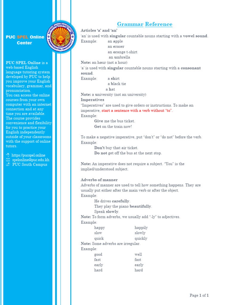 1562553947New Grammar Reference | PDF | English Language | Adverb