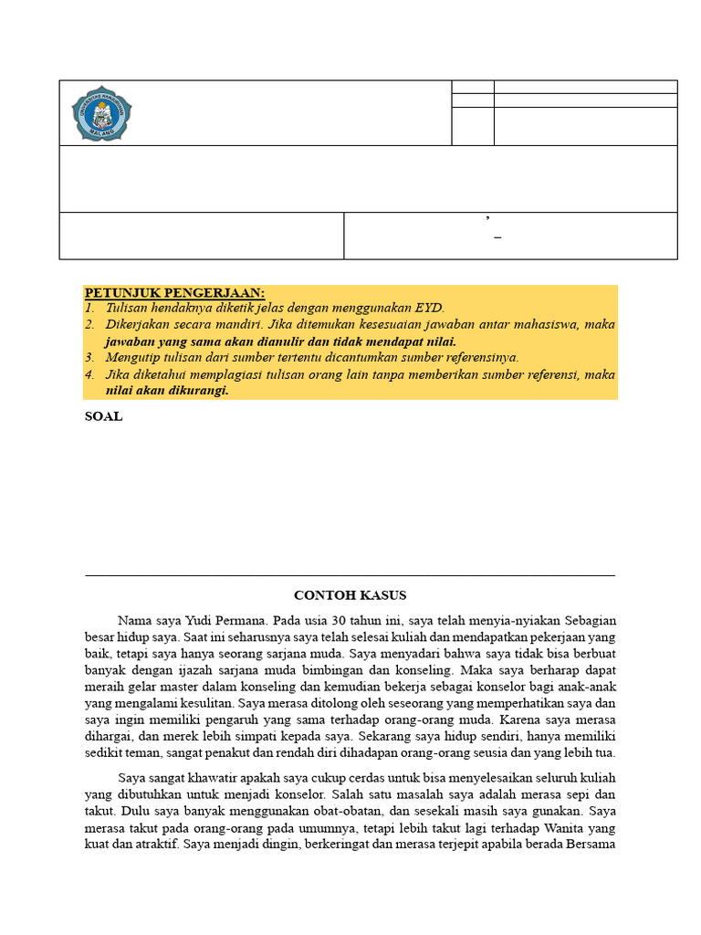Tugas Analisis Kasus Psikoanalisa | PDF