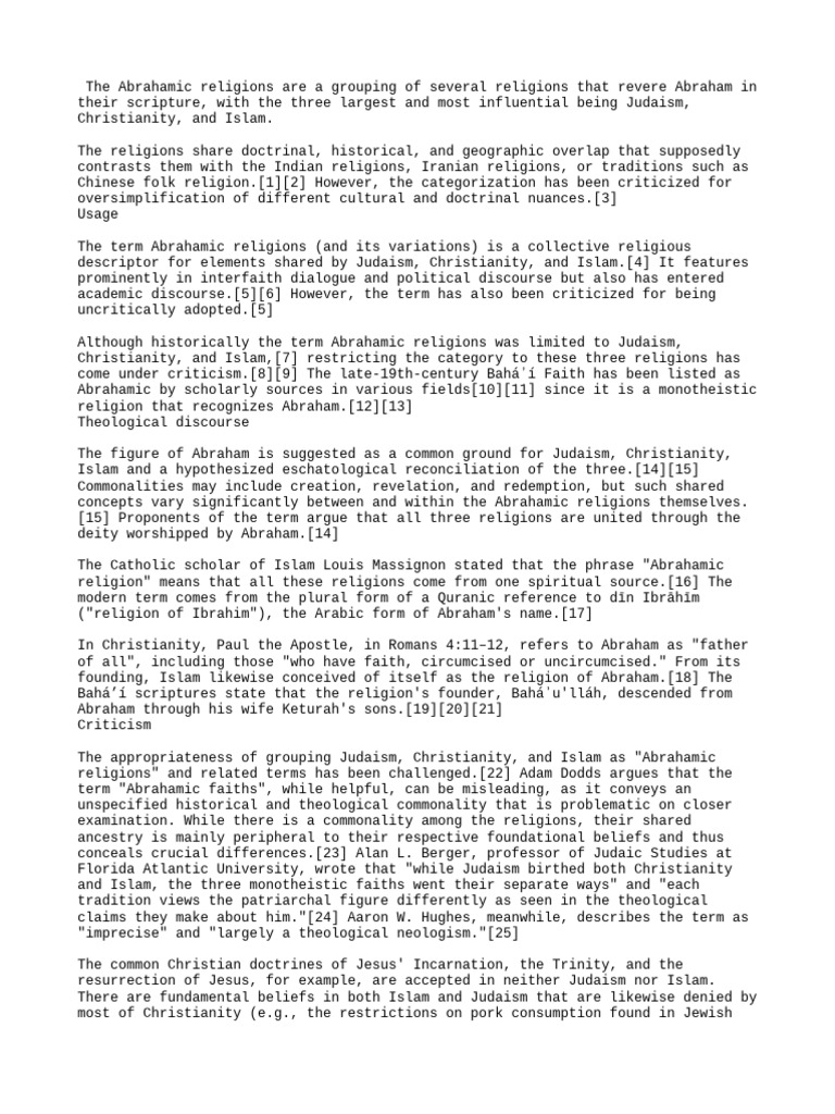 The Abrahamic Religions Are A Group | PDF | Abrahamic Religions | Religious Faiths