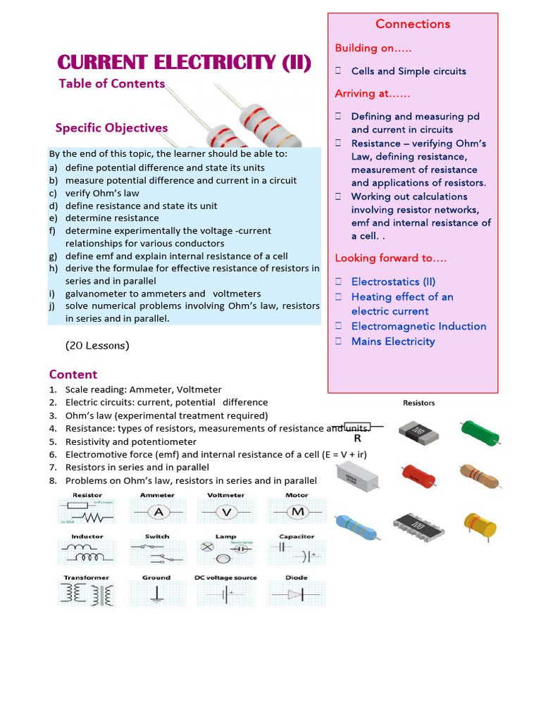 3.5 Current Electricity (II) | PDF | Voltage | Electrical Resistivity And Conductivity