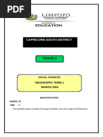 Grade 8 Geography Term 1 Test 2024 | PDF | Earth | Latitude