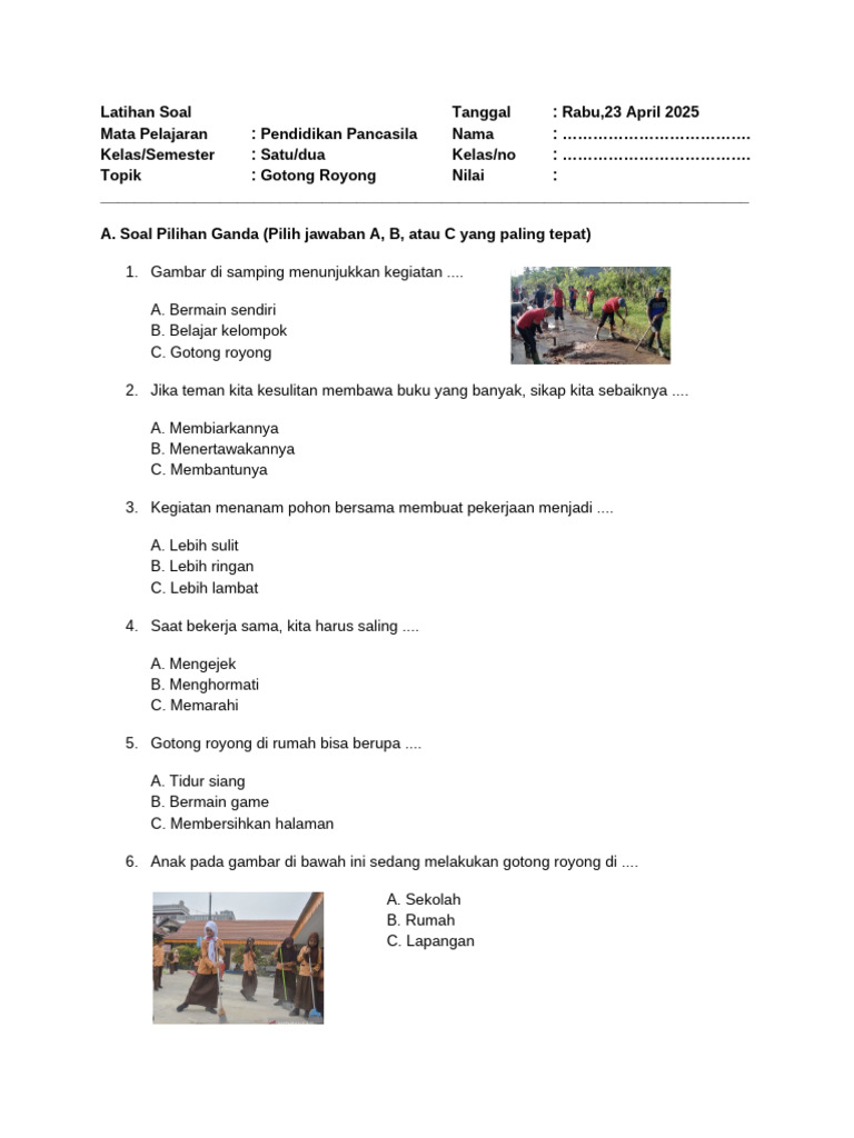 Latihan Soal Pendidikan Pancasila - BDR 22 April 2025 | PDF