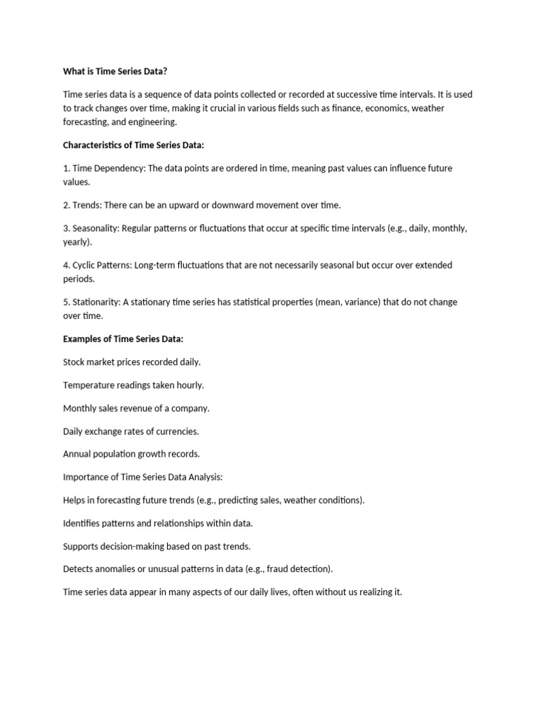 What is Time Series data | PDF | Time Series | Forecasting