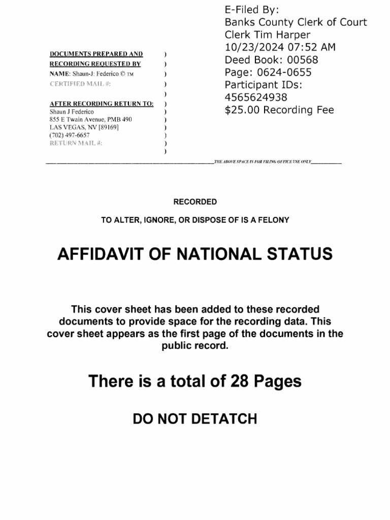 Affidavit of Life Live Status | PDF