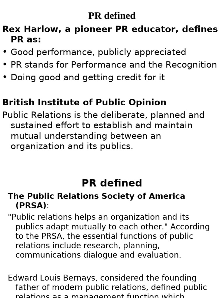 Defining Public Relations Essentials | PDF | Public Relations ...